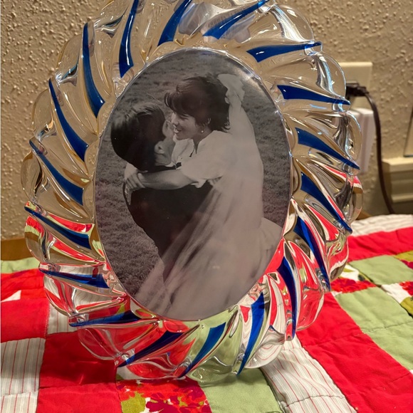 Art | Vintage Elegant Blue And Clear Glass Mikasa Photo Frame | Poshmark